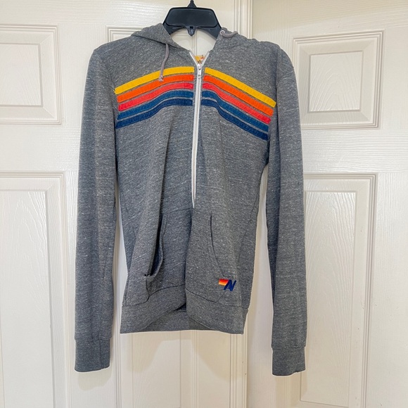 Aviator Nation | Sweaters | Aviator Nation Womens 5 Stripe Zip Heather ...